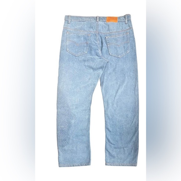 Synicalglobal | Jeans | Synical Embossed Arch Logo Jeans Washed Denim ...